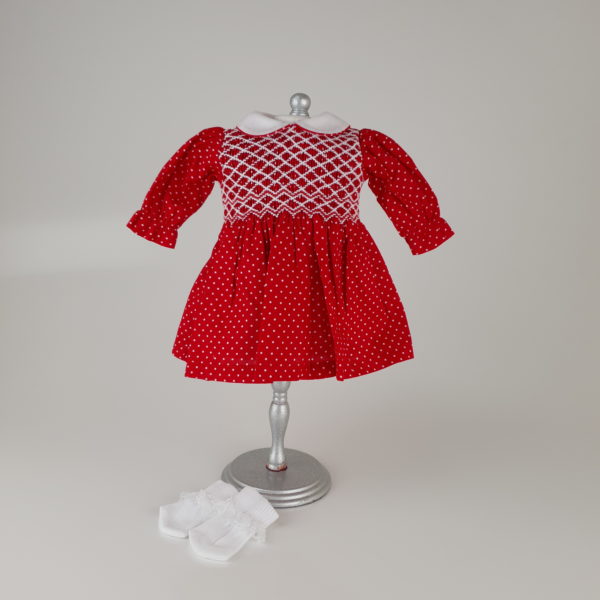 18” Red/White Spotty Dress - My London Girl Doll